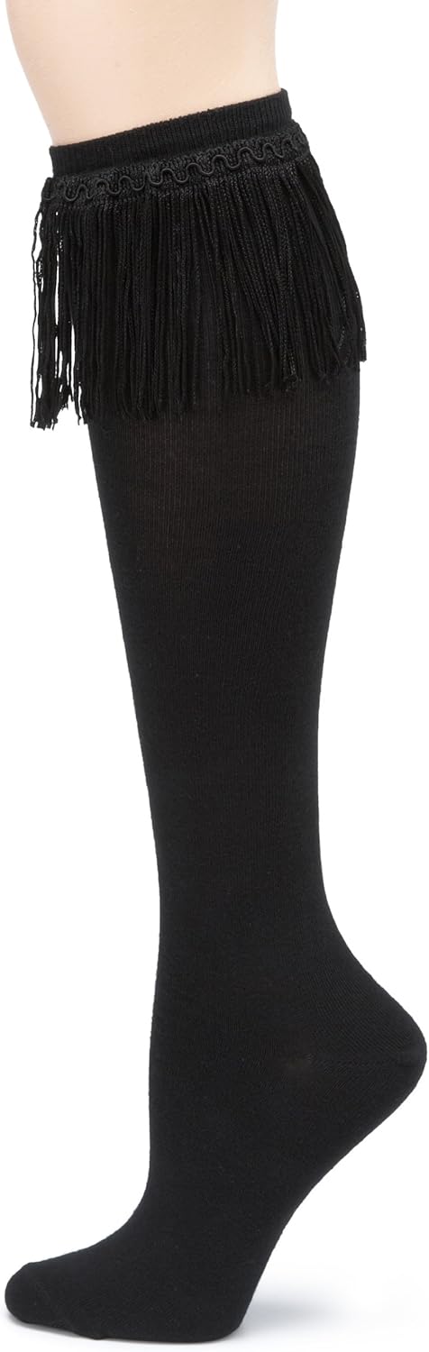 Amazon.com: Ozone Women's Flapper Fringe Socks,Black,One Size ...