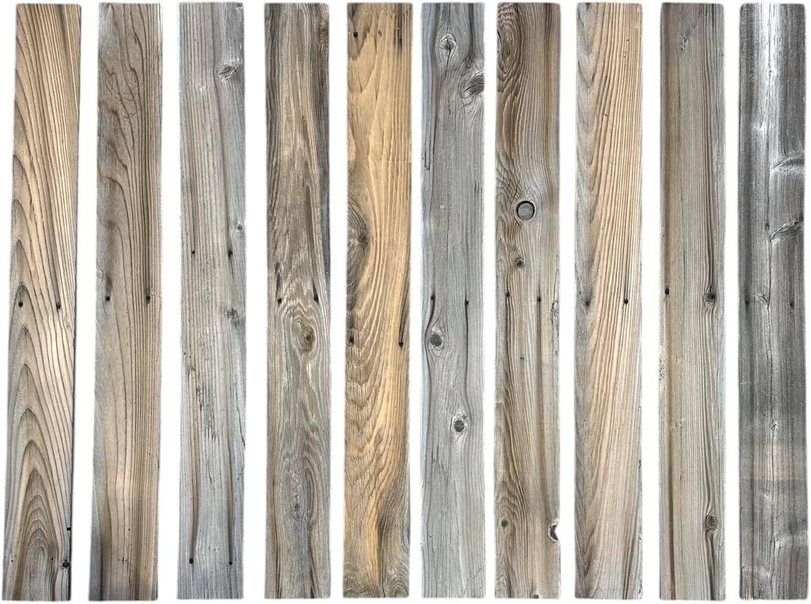 Amazon.com: Rustic Reclaimed Wood Planks for Crafts – 10 Pack (5" W x ...