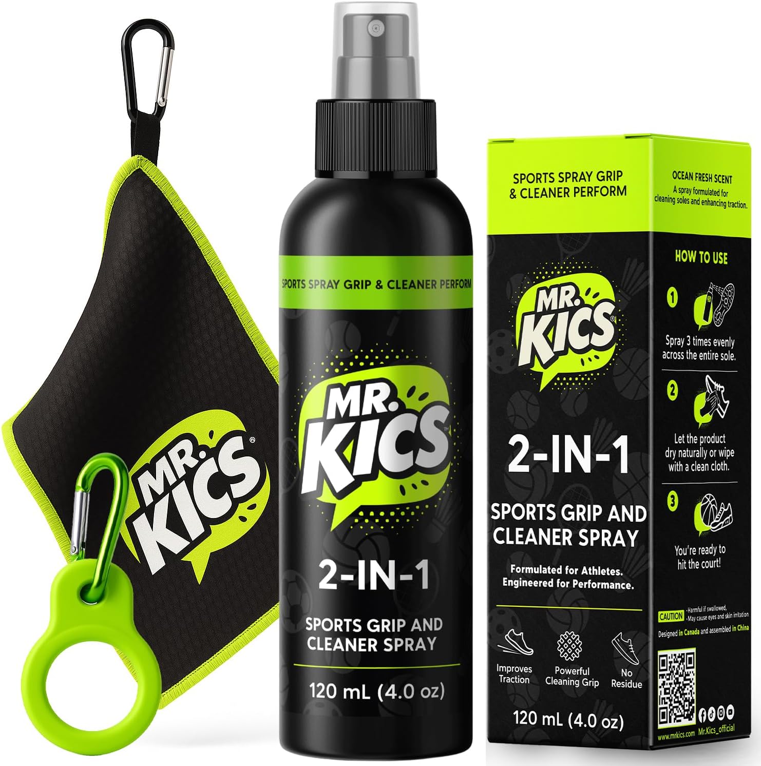 Mr. Kics Basketball Grip Spray – 2-in-1 Shoe Cleaner & Sports Traction ...