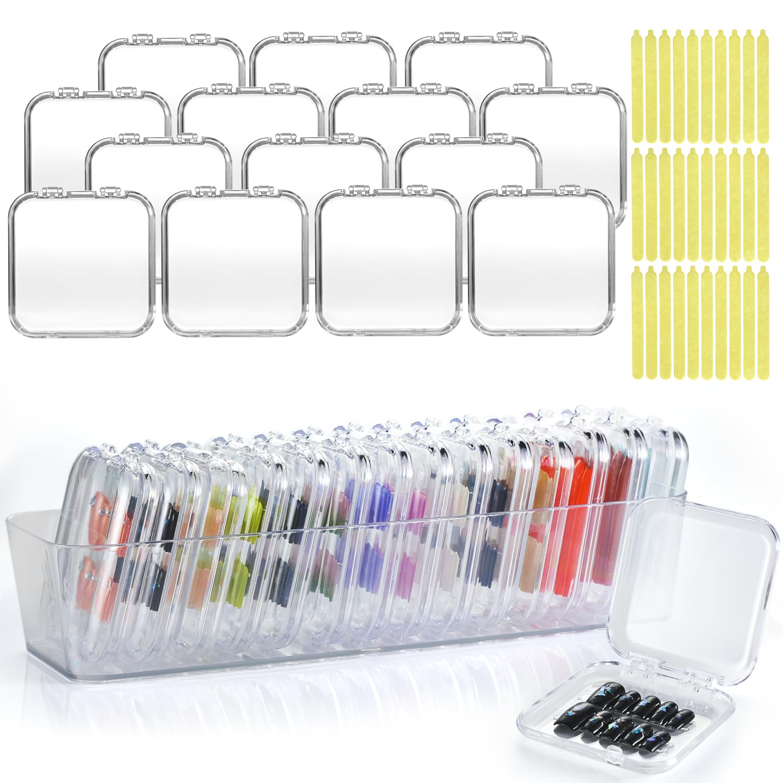 Amazon.com: JynJyn 14Pcs Press On Nail Storage Boxes with Holder, 2.95 ...