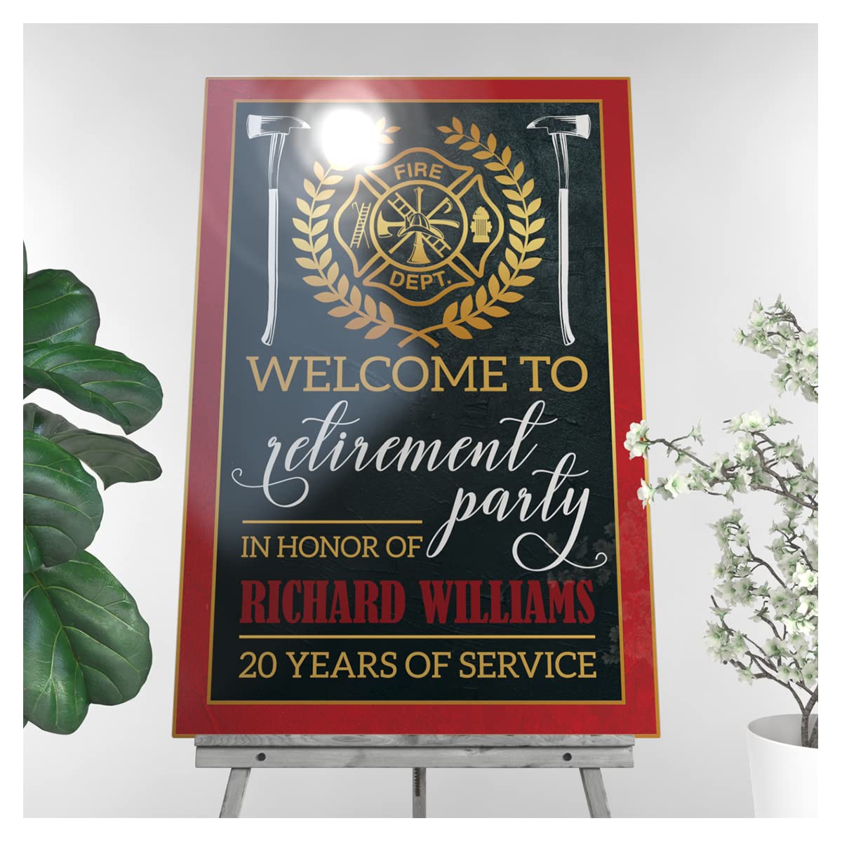 Amazon.com : Fire Department Retirement Party Welcome Sign, American ...