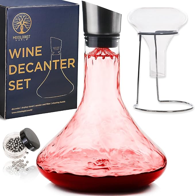 Amazon.com | 100% Lead-free Crystal Glass Wine Decanter With Aerator ...