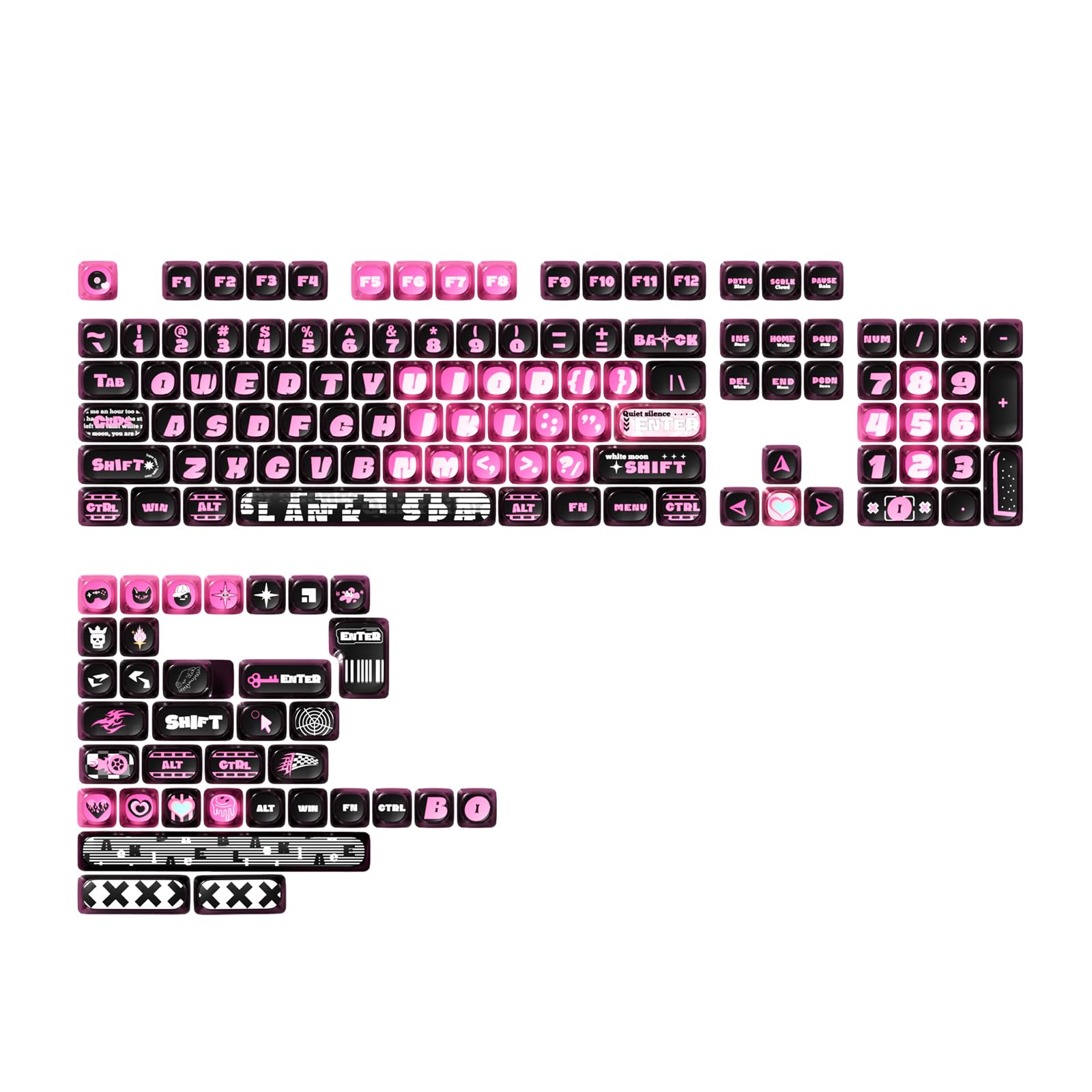 Snapklik.com : Akko Pink Phantom MOA Profile Keycaps Set - 139-Key PBT ...