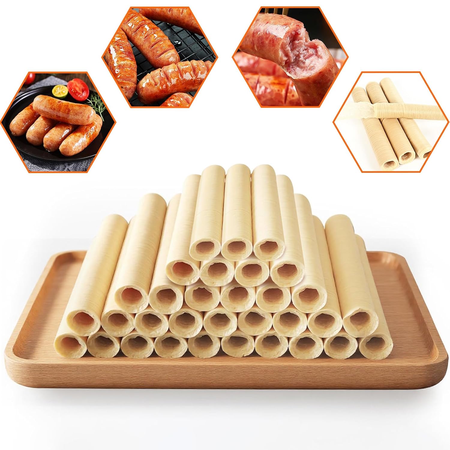 Amazon.com: HAIKISS Collagen Sausage Casing,HALAL Edible Drying Sausage ...