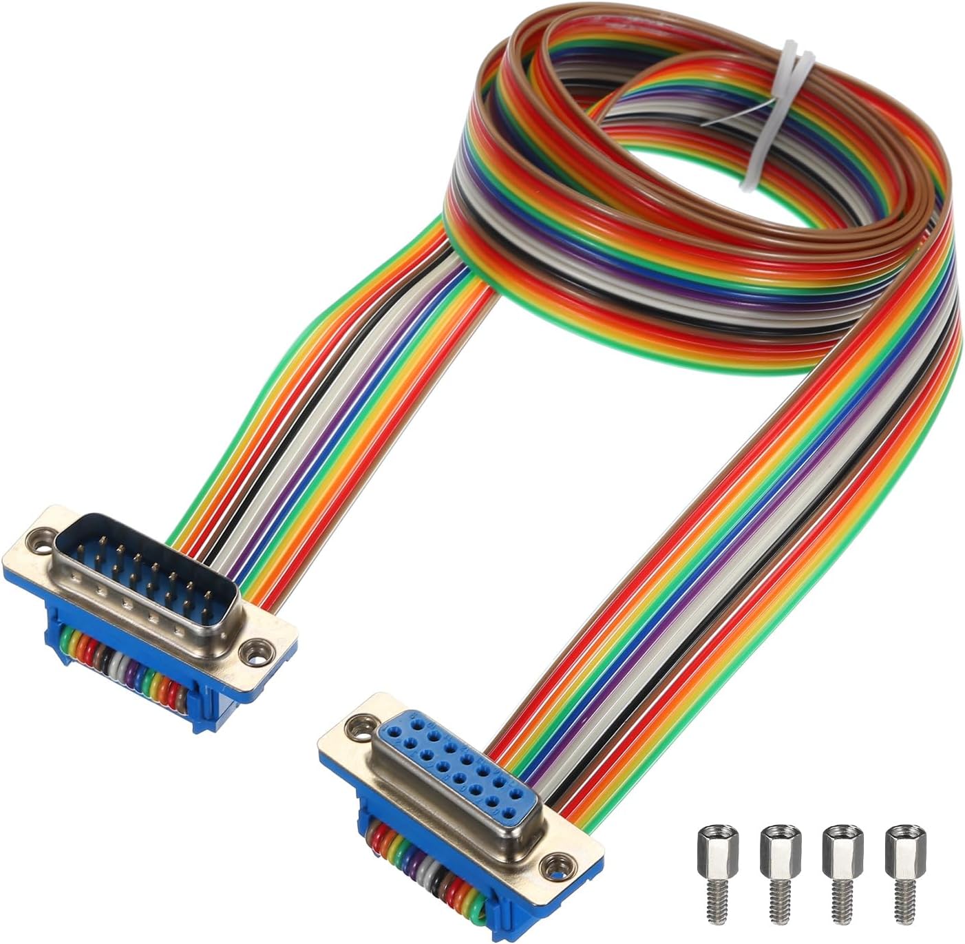 Amazon.com: MECCANIXITY IDC Rainbow Wire Flat Ribbon Cable DB15 Male to ...