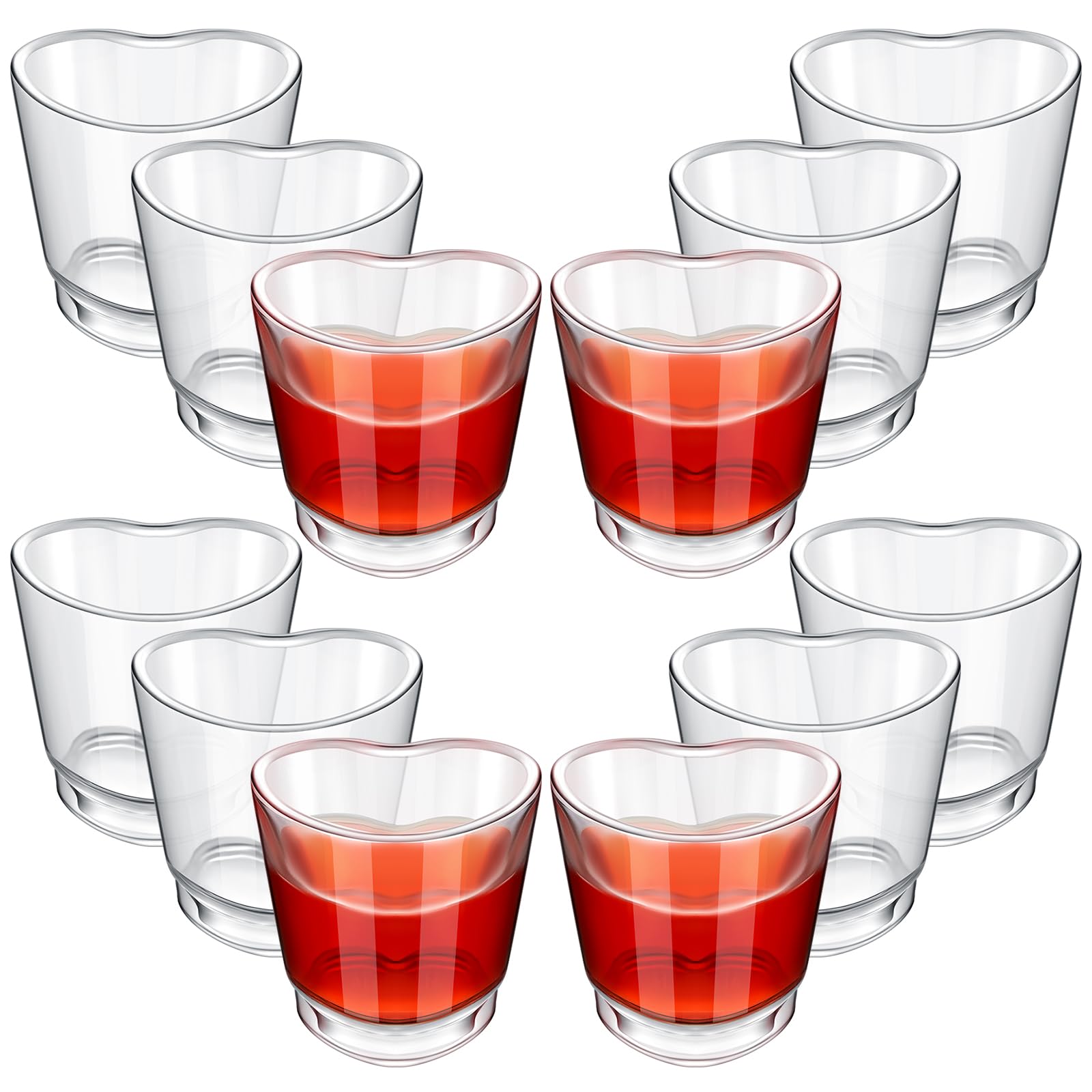 Amazon.com | Domensi 12 Pcs Heart Shaped Shot Glasses Set 1.5 oz Clear ...