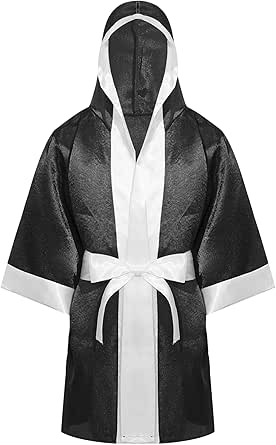 Amazon.com: Hansber Kids Boys Boxing Costume Hooded Boxer Robe with ...