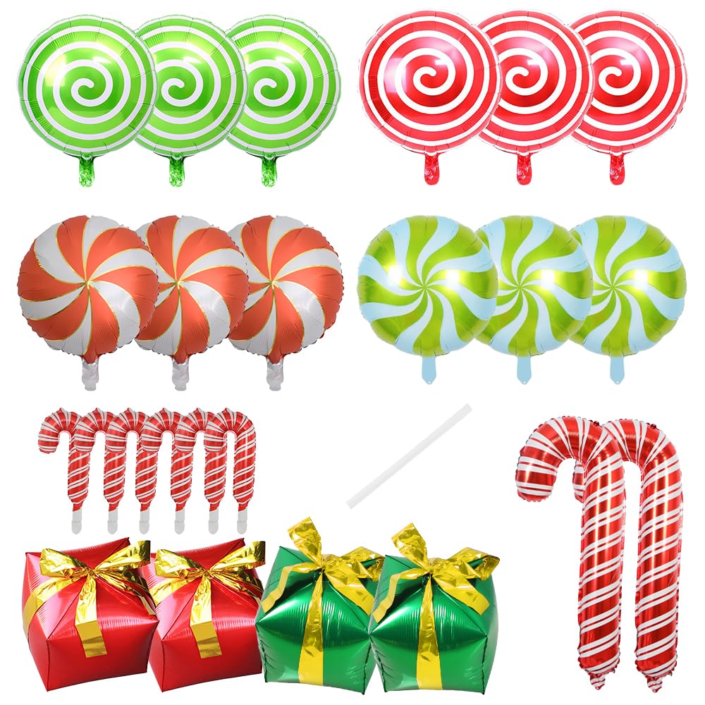 Amazon.com: GELOUBO 24Pcs Christmas Party Decorations, Candy Cane Gift ...