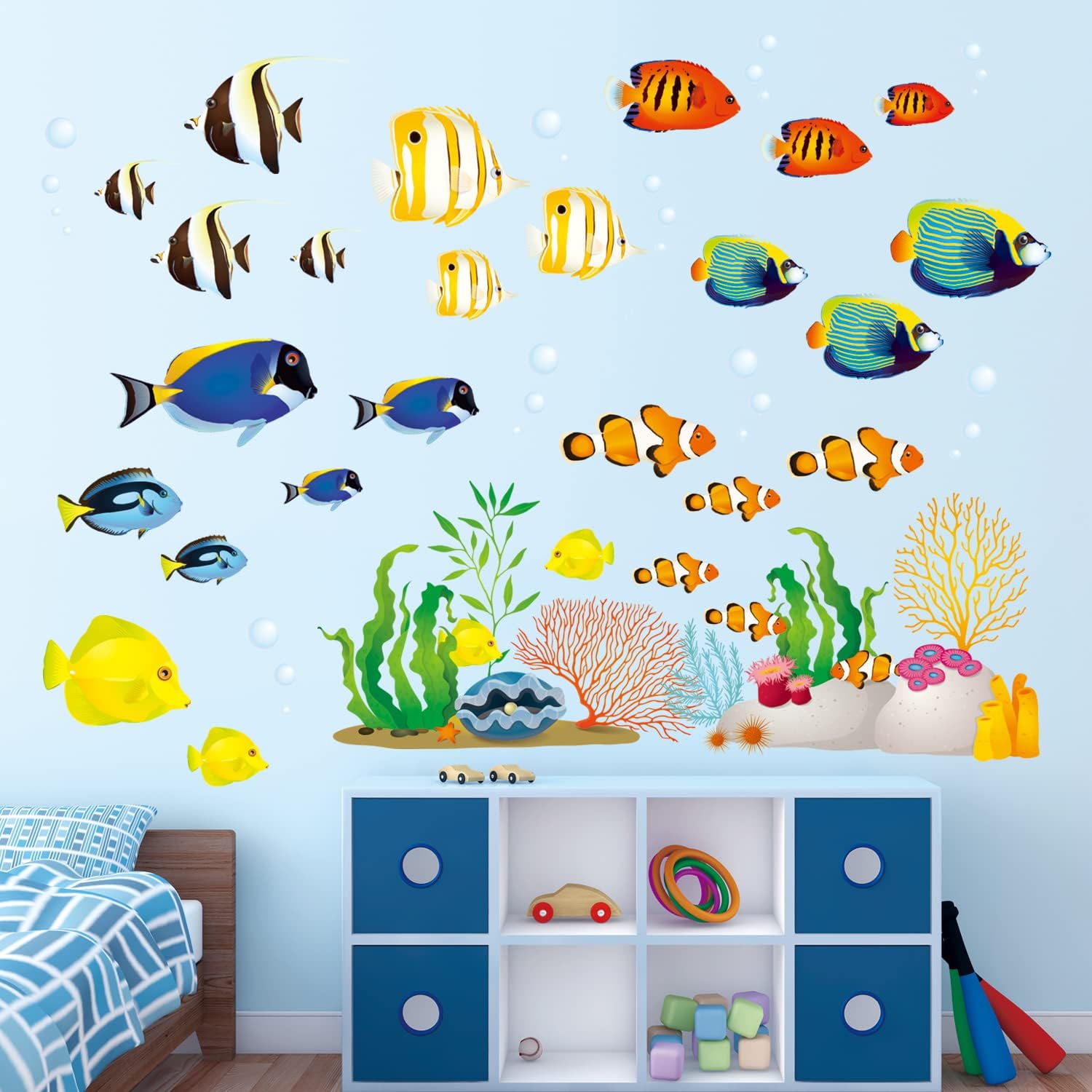 Amazon.com: DECOWALL DWL-1811N Coral Reef Fish Kids Wall Stickers Wall ...