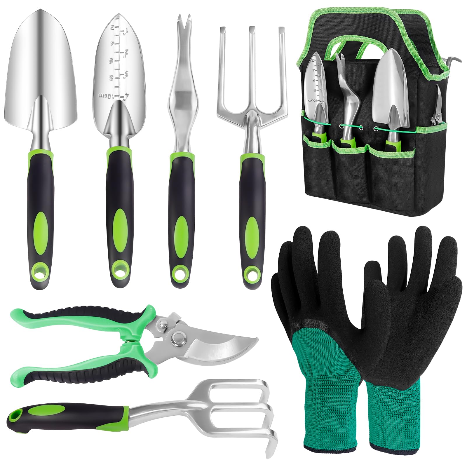 Amazon.com : HIPHIWO Garden Tools Set 8 Pcs, Gardening Tools Set with ...