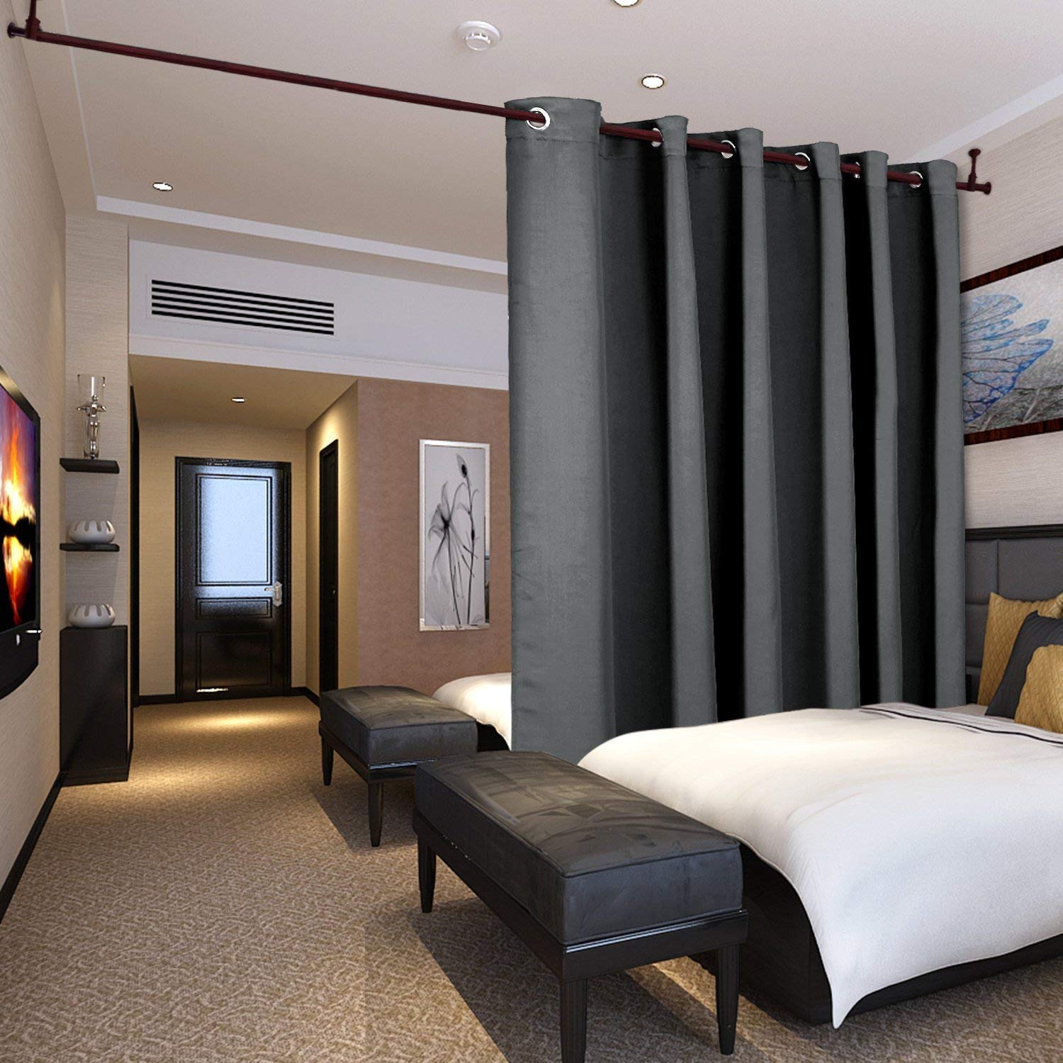 Snapklik.com : Deconovo Room Divider Curtains For Office, Wide Blackout ...