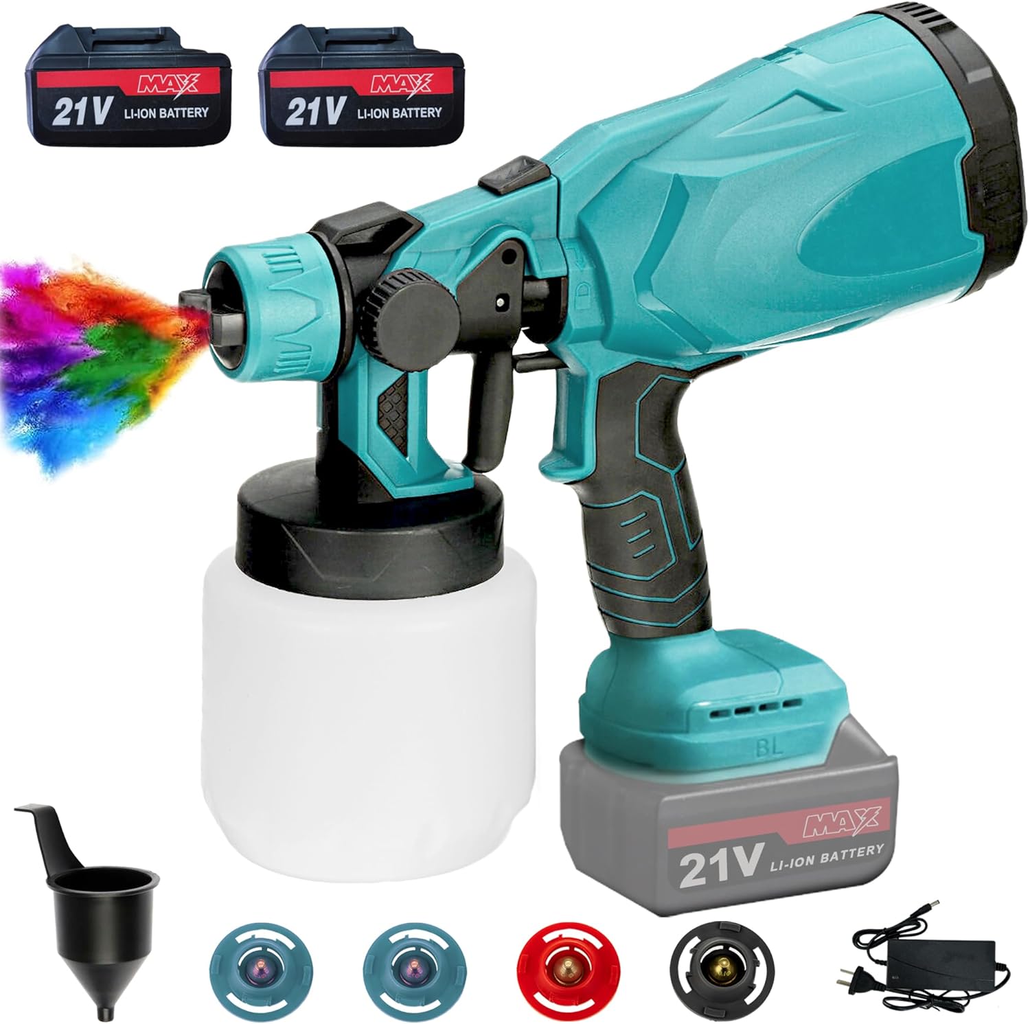 Amazon.com : Cordless Paint Sprayer with 4 Nozzles, Electric Spray ...