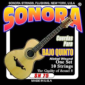 Amazon.com: Sonora Strings - SN75 Bajo Quinto Cuerdas Níquel Herida ...