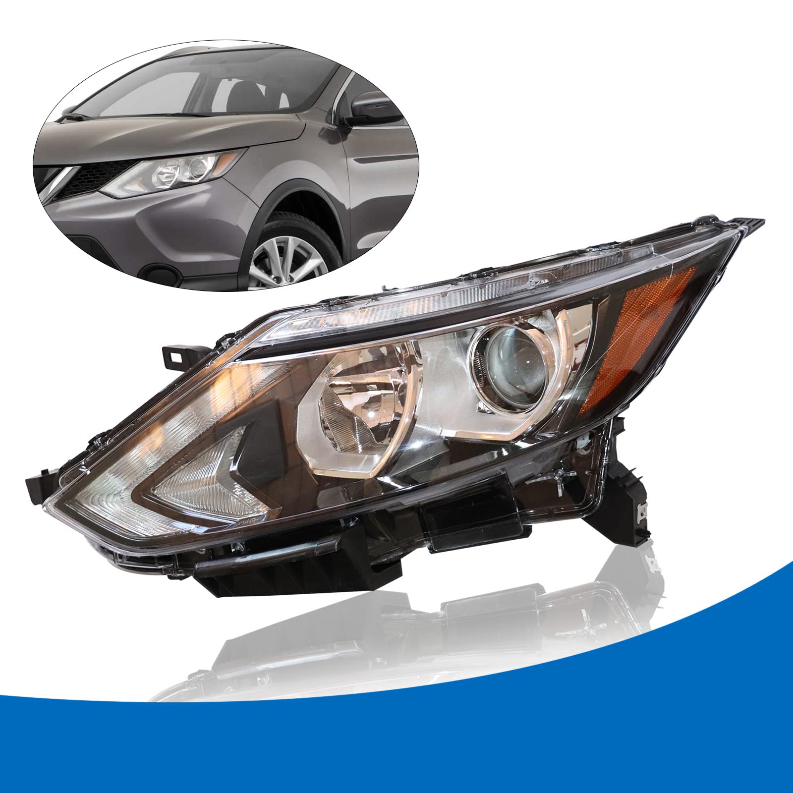 LOYALHEARTDY Halogen Headlight Assembly For 2017 2018 2019Nissan Rogue ...