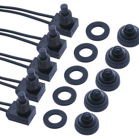 Amazon.com: 5Pcs 12V Waterproof Push-Button On-Off Switch, Carbhub 12V ...