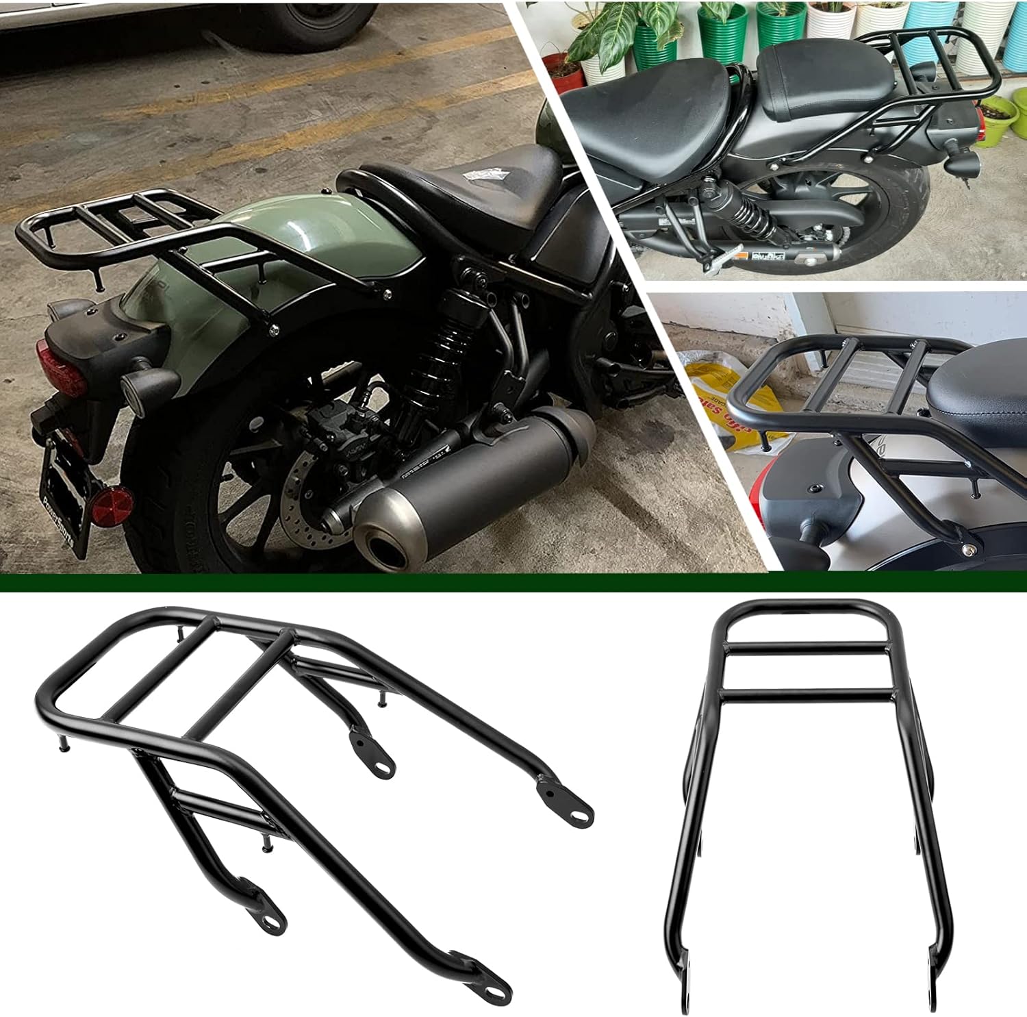 Amazon.com: TAZGANTAX Motorcycle Rear Luggage Carrier, Black Steel Rear ...