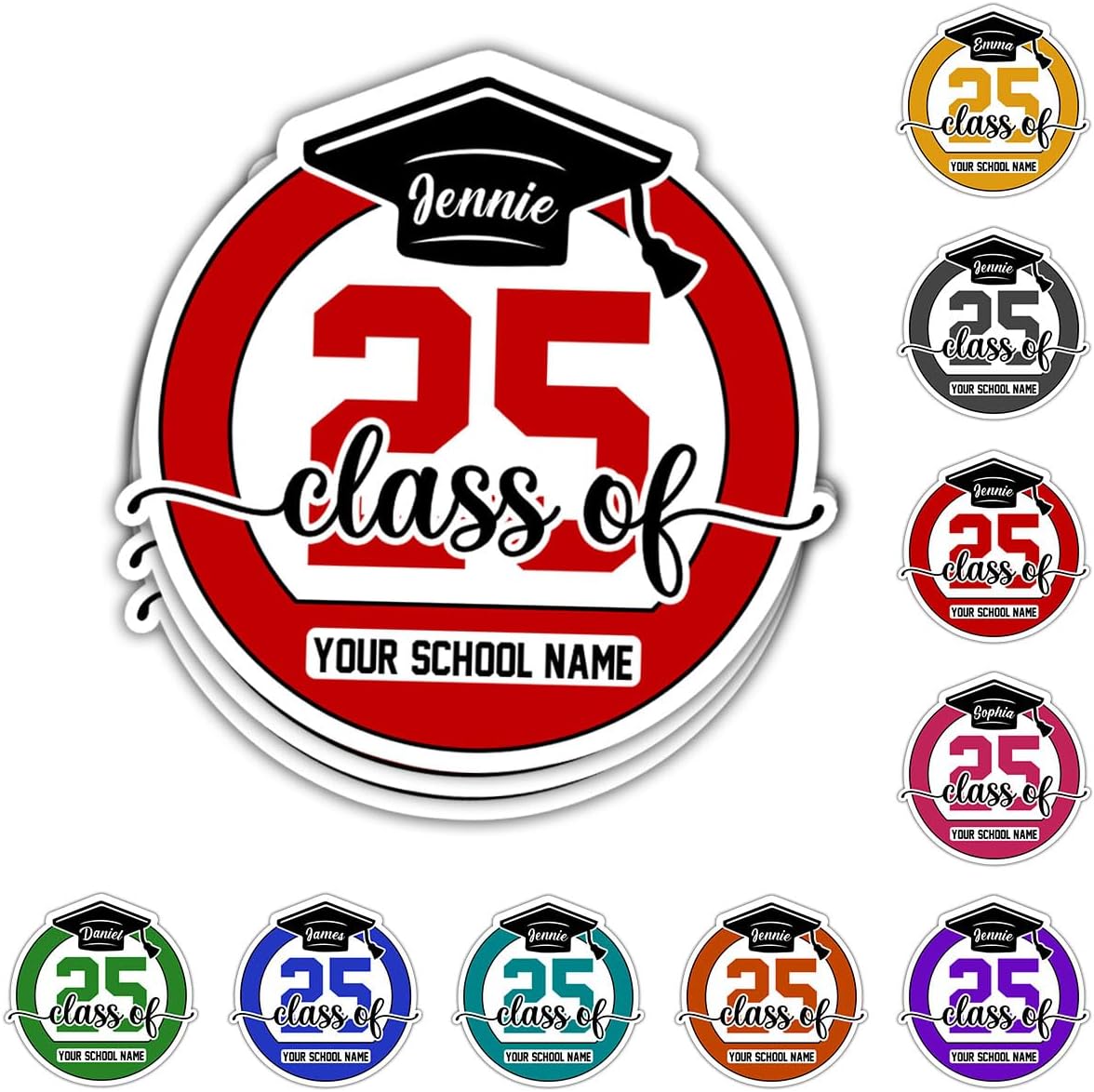 Amazon.com: Class of 2025 Stickers Custom Class of 2025 Decorations ...