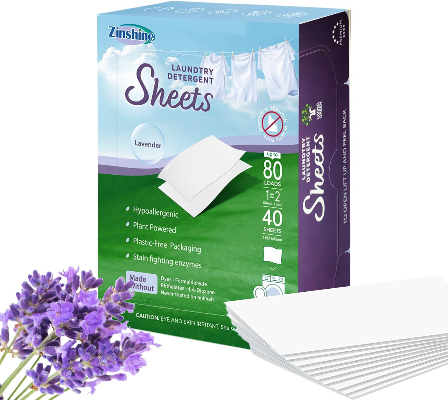 Amazon.com: Zinshine Lavender Laundry Sheets Detergent - Eco Friendly ...