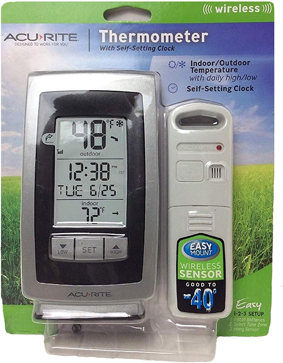 Amazon.com : AcuRite Digital Indoor / Outdoor Thermometer : Patio, Lawn ...