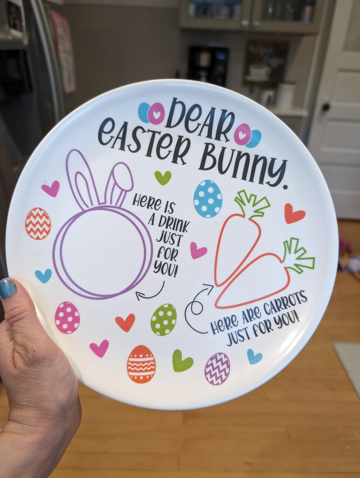 Amazon.com | AnyDesign Easter Bunny Plate Round Easter Bunny Treat ...
