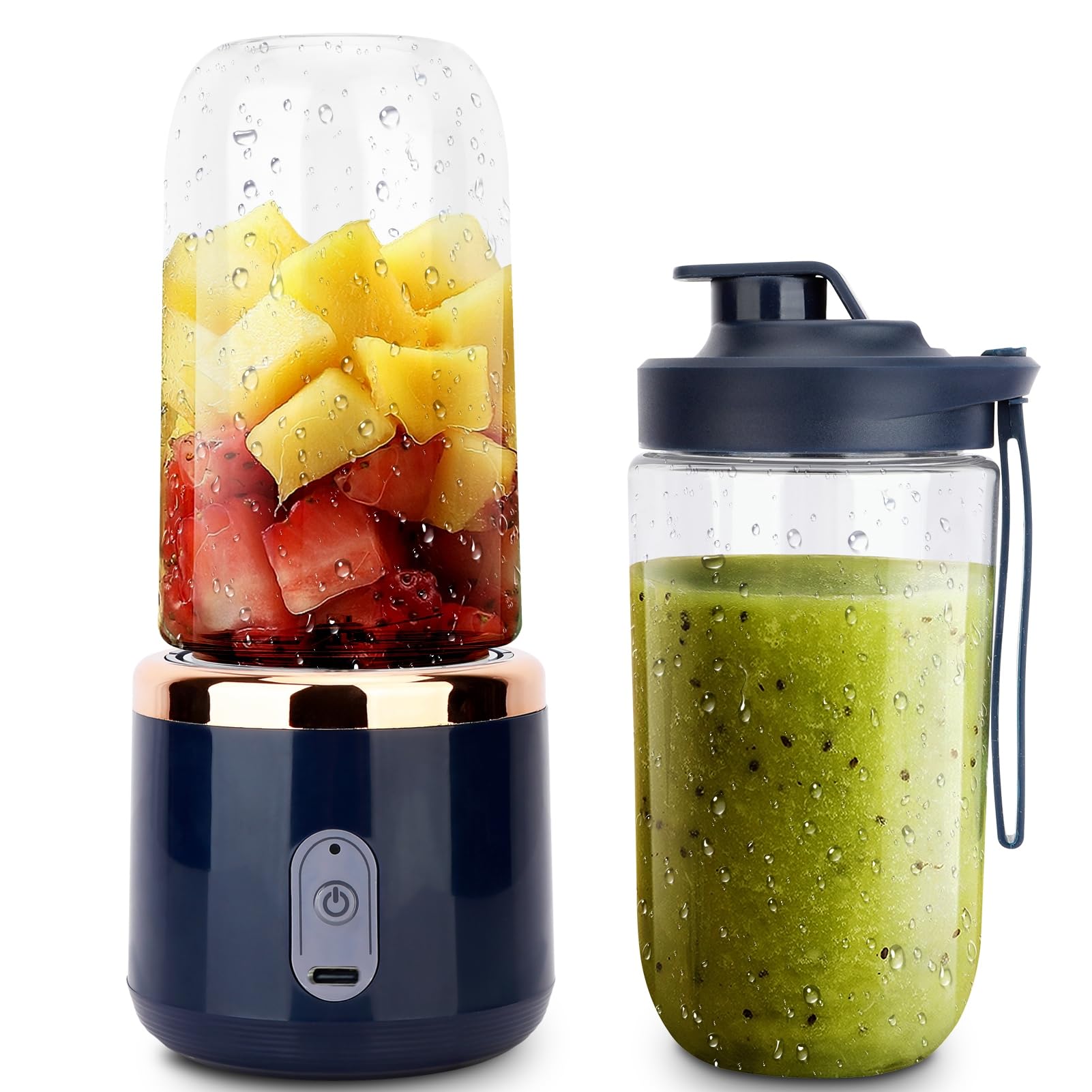 funrautz Mini Blender Smoothie Maker, 400 ml Portable Personal Juicer ...