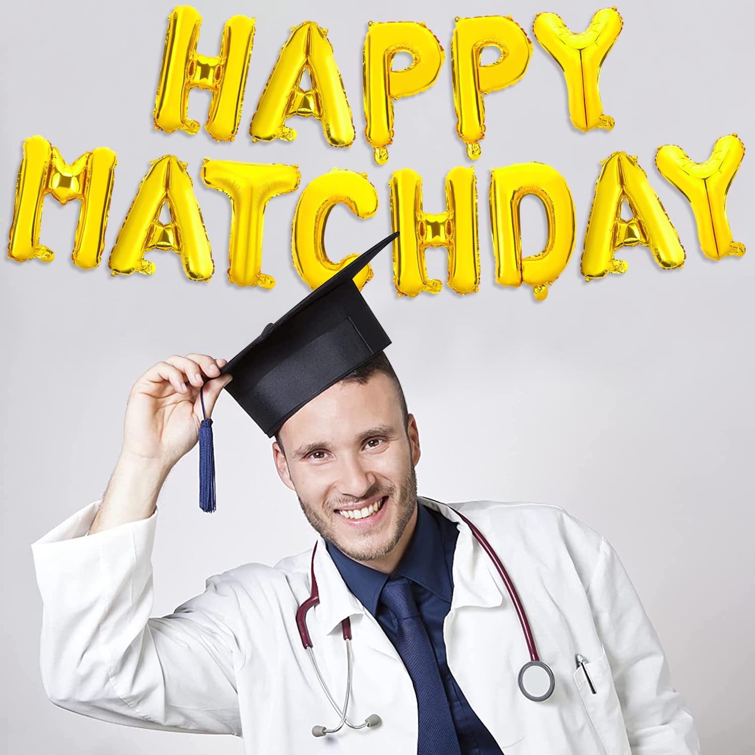 Snapklik.com : Happy Match Day Balloons Banner,18 Inch Gold Match Day ...