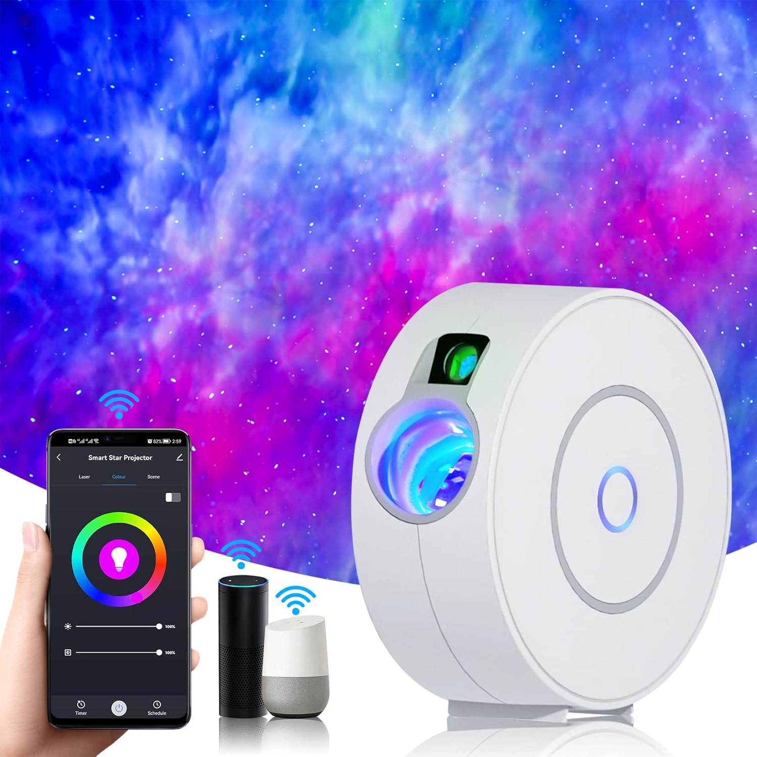 Amazon.com: Star Projector, Galaxy Light for Bedroom, Smart APP & Voice ...
