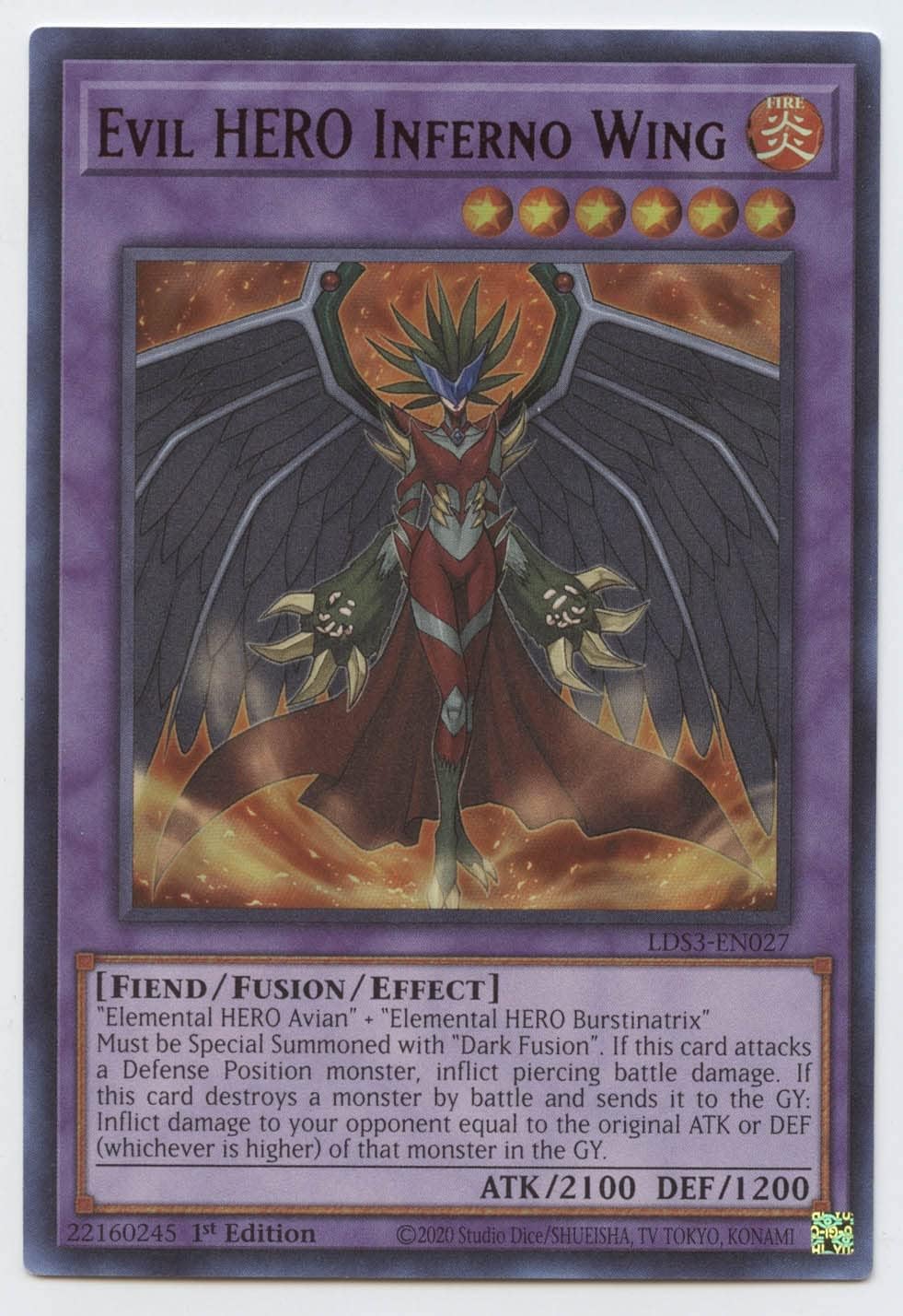 Amazon.com: Evil Hero Inferno Wing (Red) - LDS3-EN027 - Ultra Rare ...