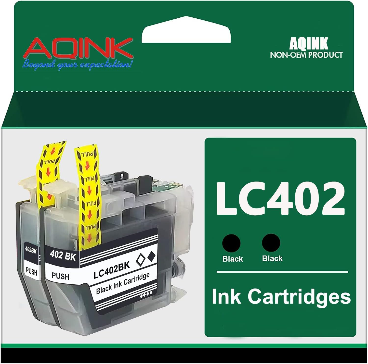 Amazon.com: AQINK LC402 High Yield Black Ink Cartridges (2-Pack ...