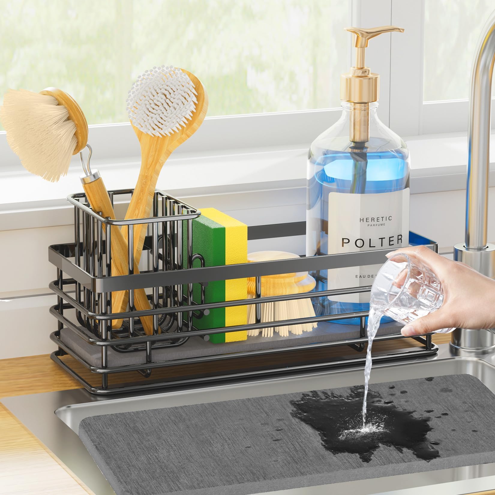 Amazon.com - GTK 3-in-1 Kitchen Sink Caddy - Sponge Holder with Drain ...
