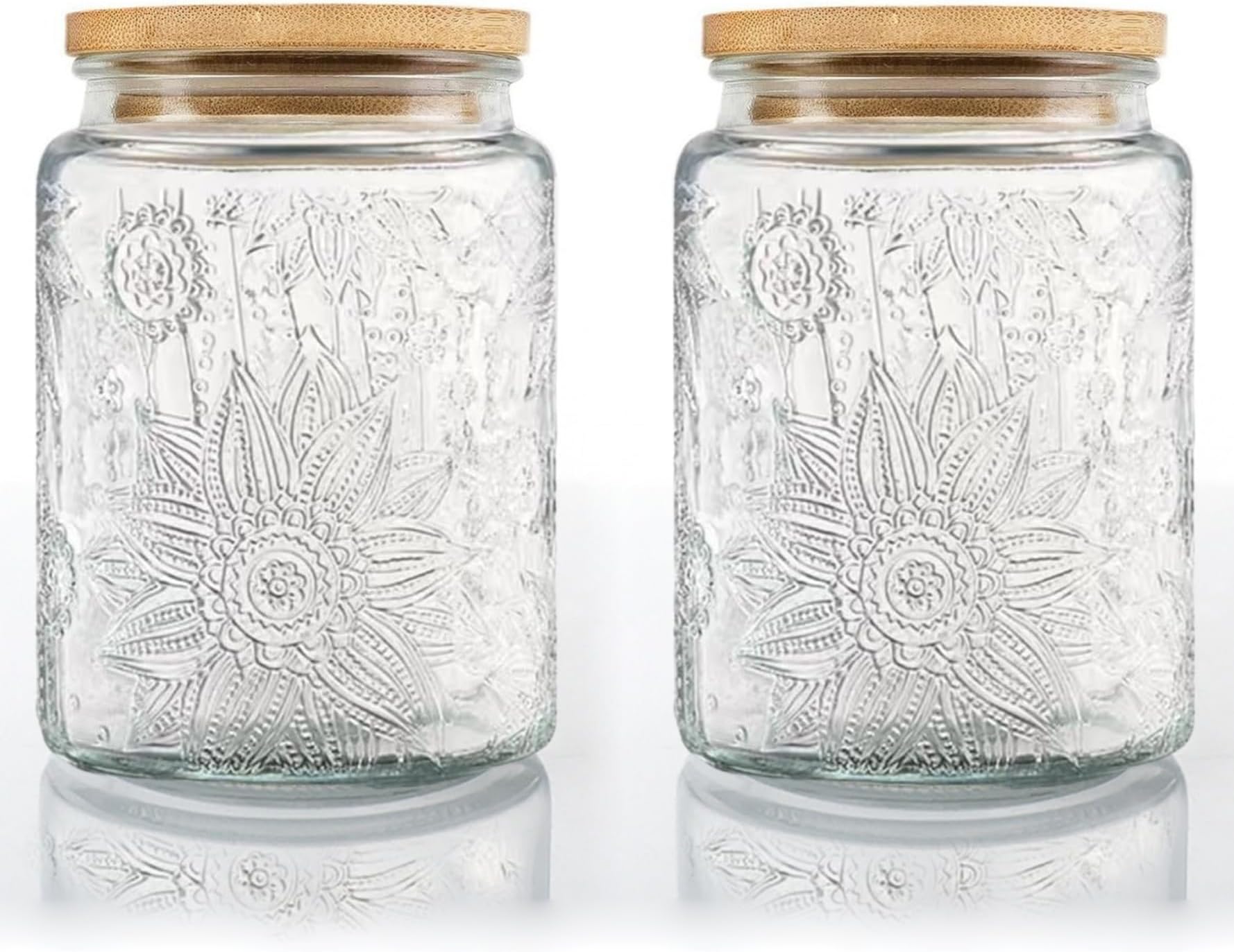 Amazon.com: ANSQU Vintage Glass Jar, 23.7 FL OZ Glass Jars with Lid ...