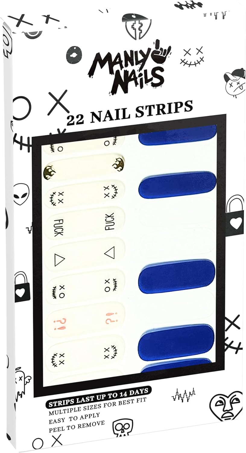 Amazon.com: Manly Nails: Premium Mens Nail Wraps (22 Nail Strips ...
