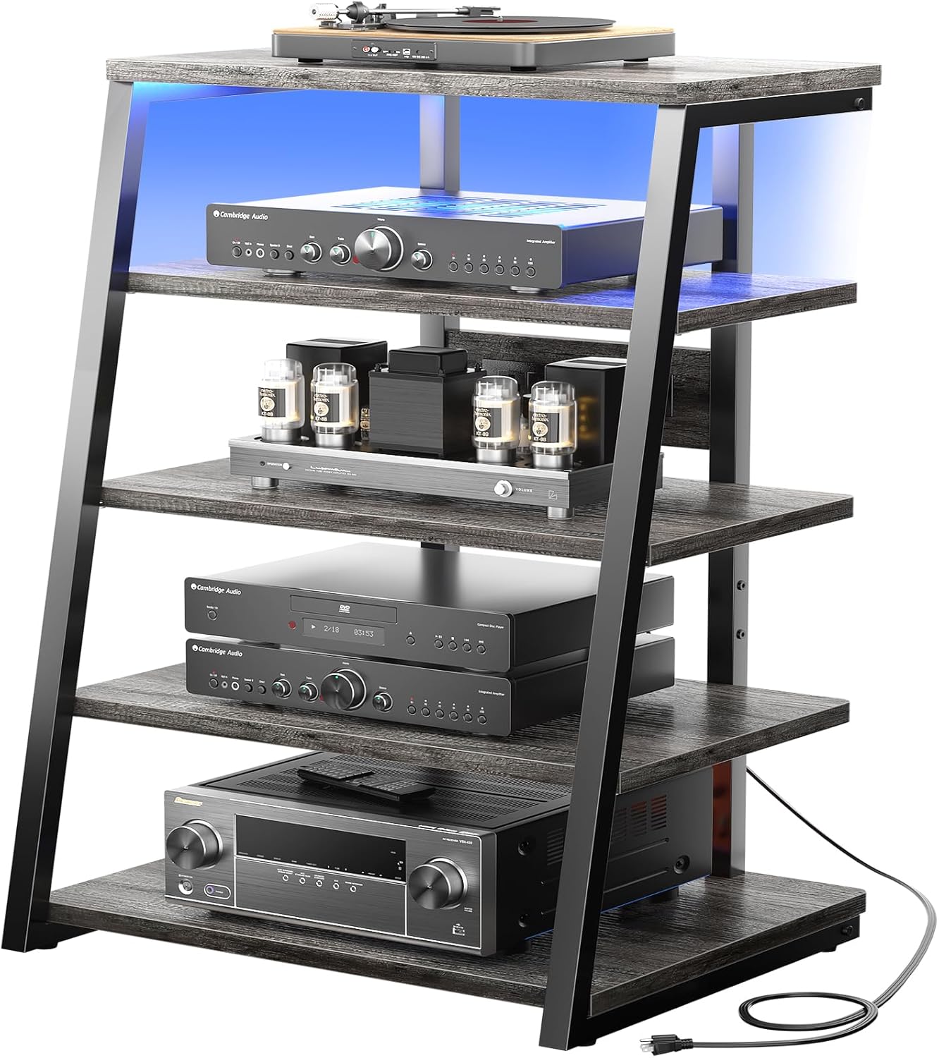 Amazon.com: armocity 5-Tier AV Media Stand with Power Strips, Media ...