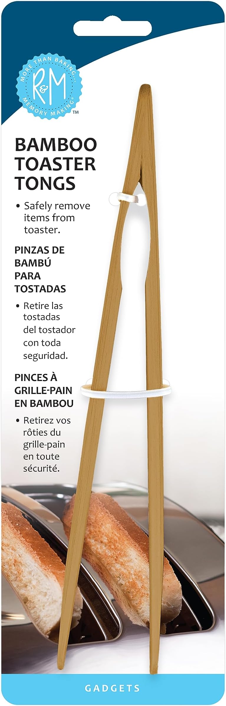 Amazon.com: Norpro 1982 8" Bamboo 8" Toaster Tongs with Magnet, One ...