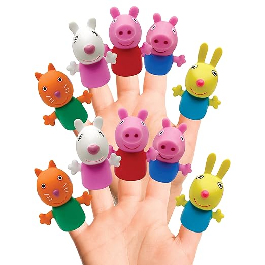 Amazon.com : Peppa Pig Finger Puppets, 10 Pc. - Party Favors ...