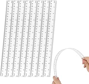 Amazon.com : ZUFECY 8-Pack Clear Acrylic Ruler, 12 Inches Flexible ...
