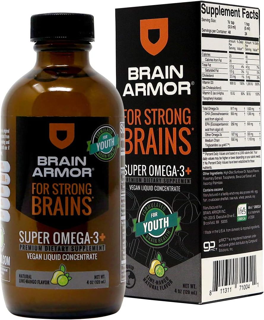 Amazon.com: Brain Armor Youth Brain Nutrient Formula - Vegan Liquid ...