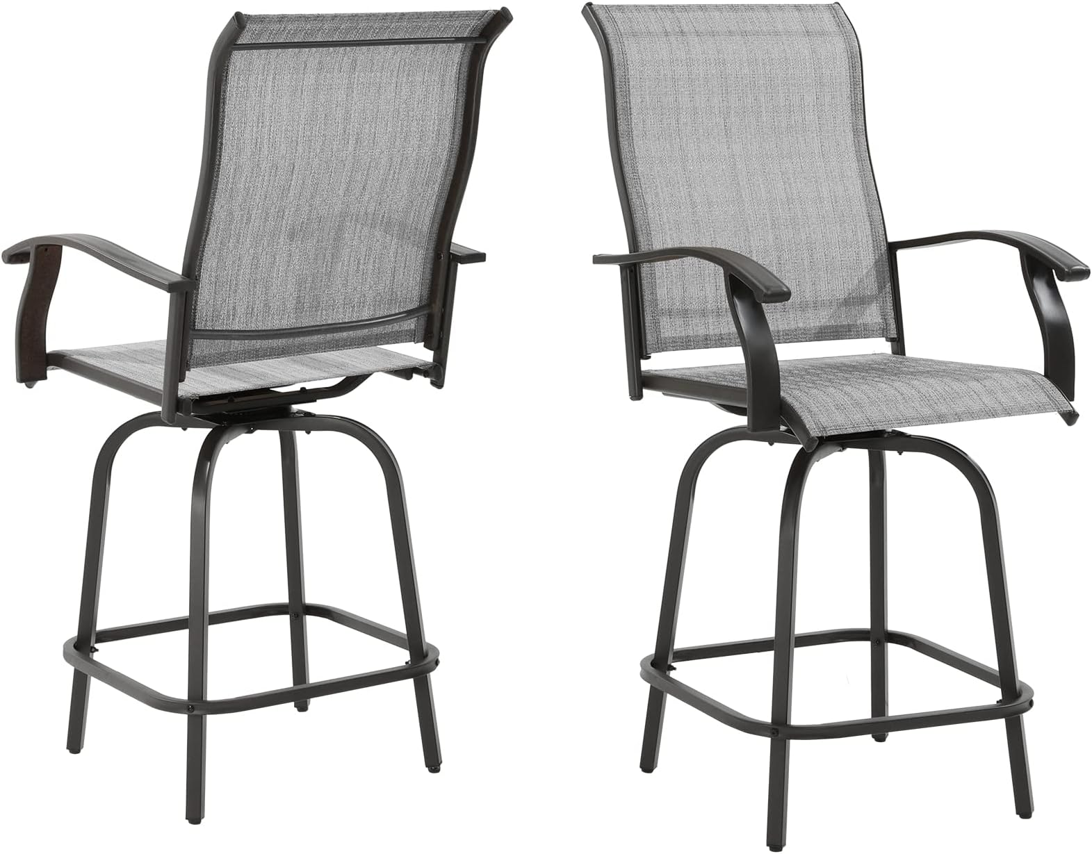 Amazon.com: Poteban Patio Swivel Bar Stools Set of 2, Outdoor Bar ...