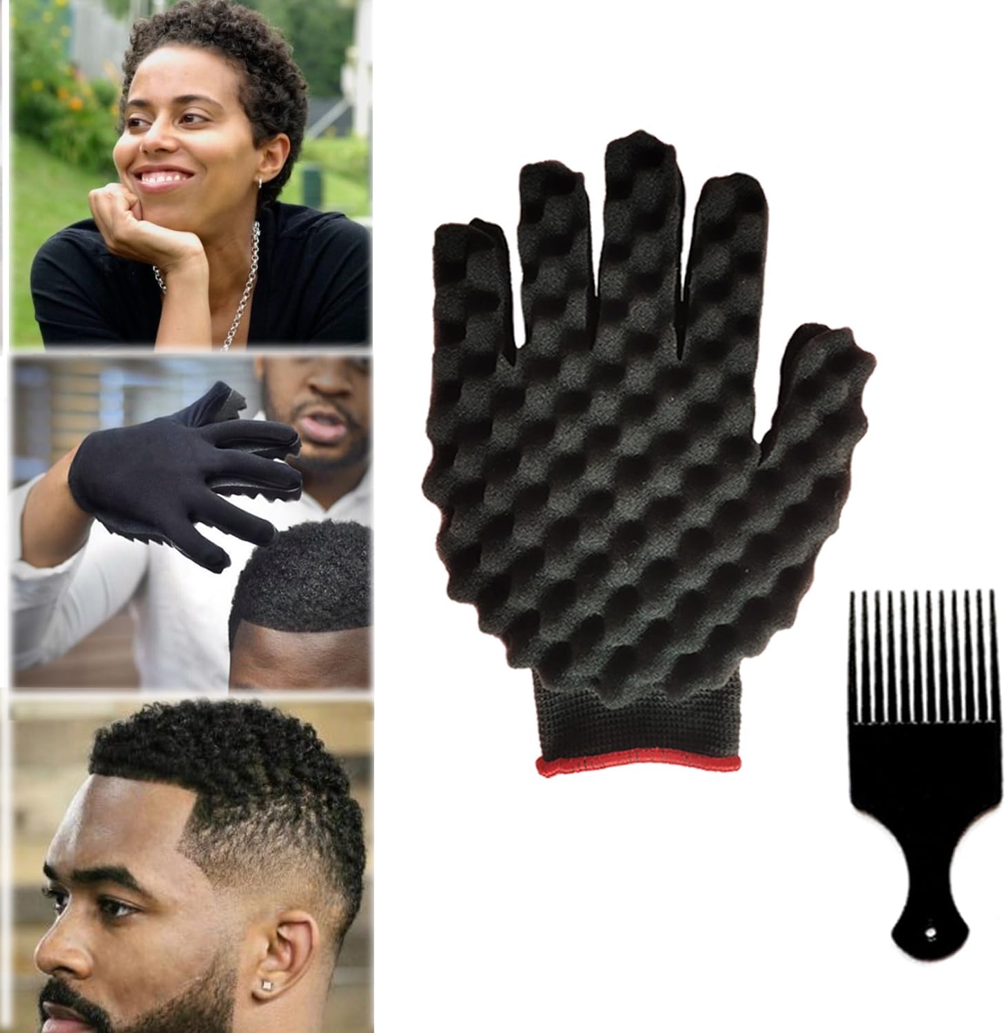 Amazon.com : WULI PEACH Magic Barber Curling Twist Sponge Gloves Brush ...
