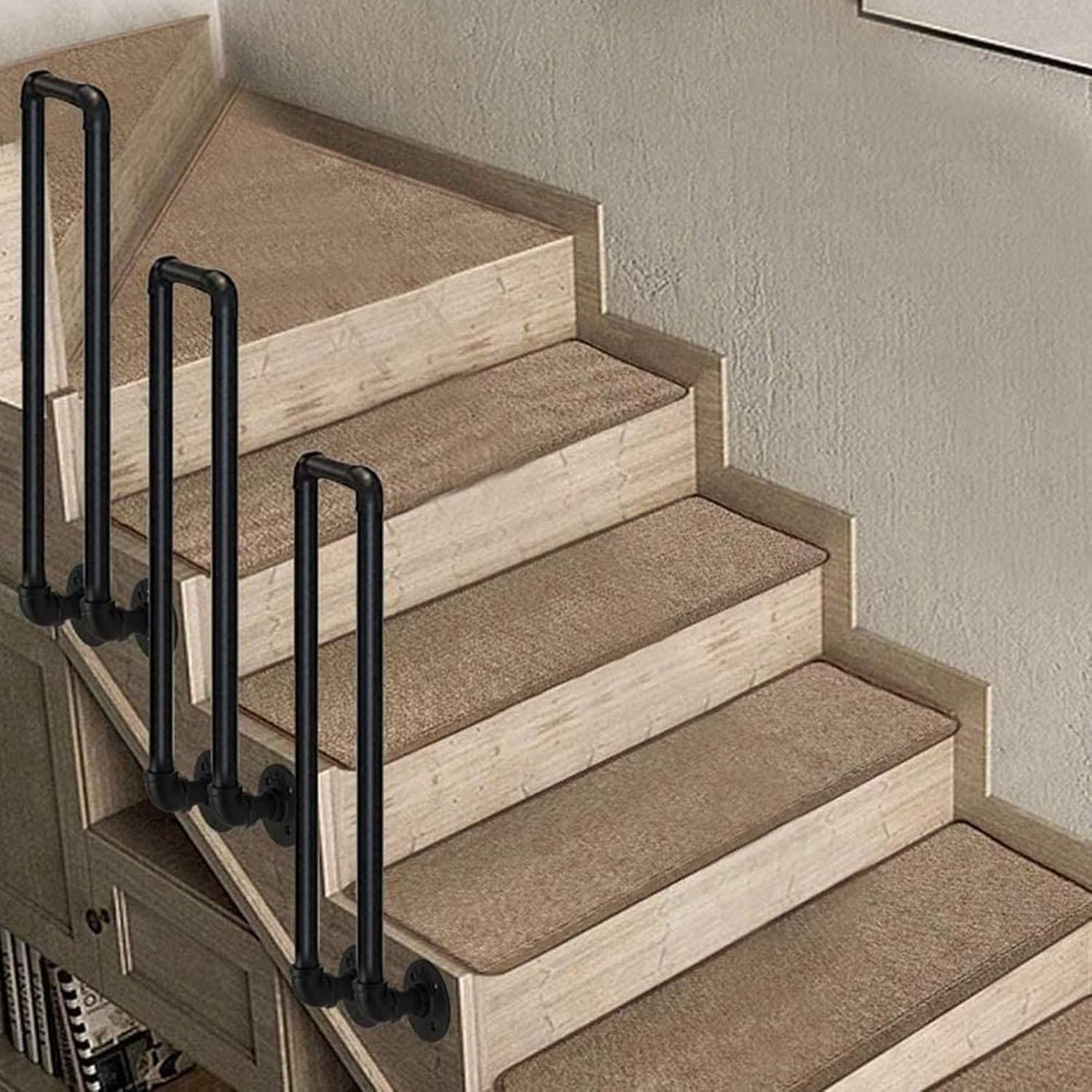 Amazon.com: Black Handrails for Indoor Outdoor Steps Side Wall, Wrought ...