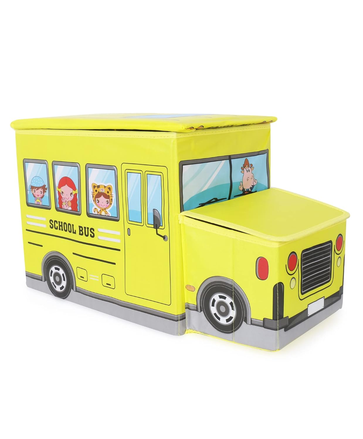 SARASI School Bus Storage Box With Sitting Stool For kids [Pack Of: 1 ...