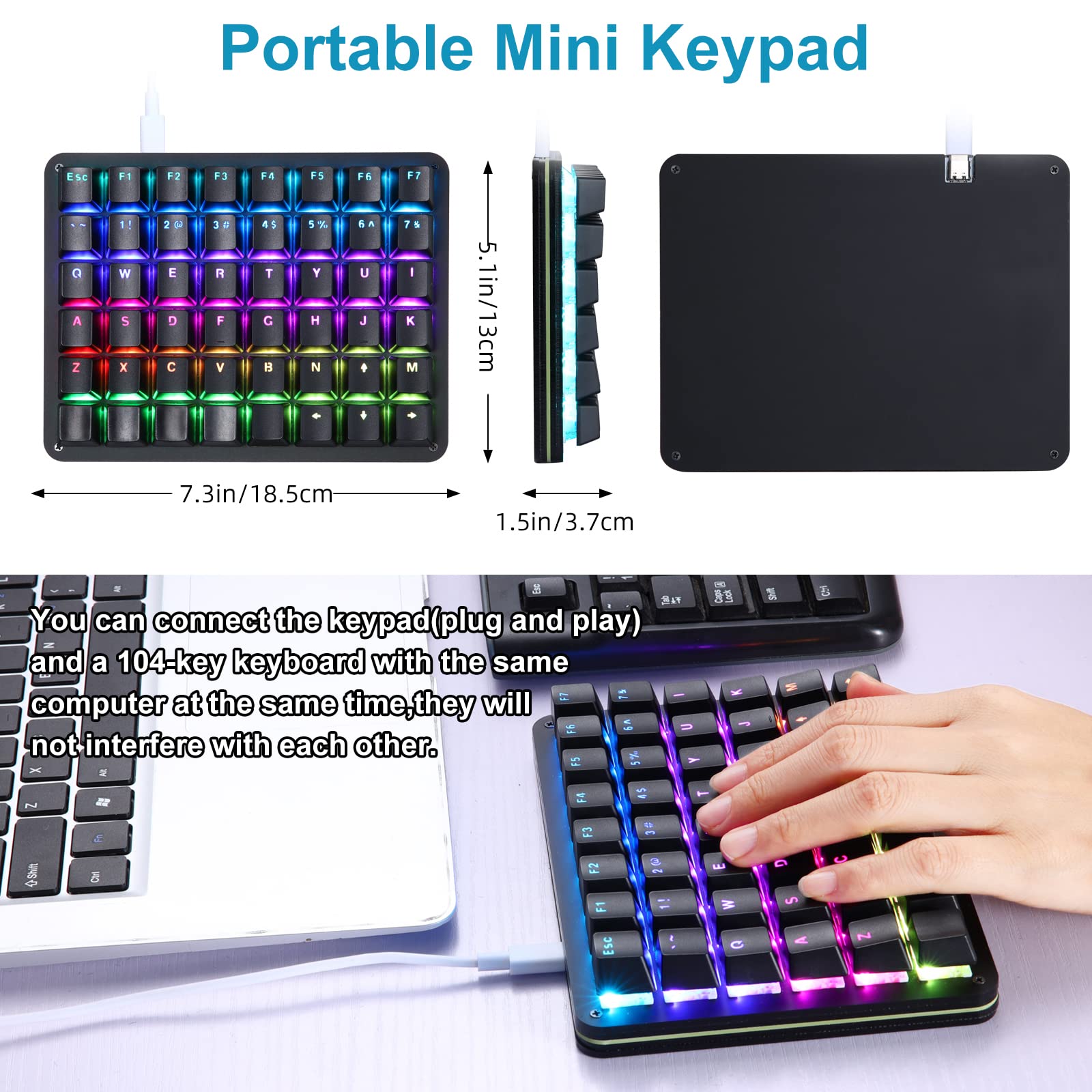 Snapklik.com : Koolertron One Handed Mechanical Gaming Keyboard, 48-Key ...