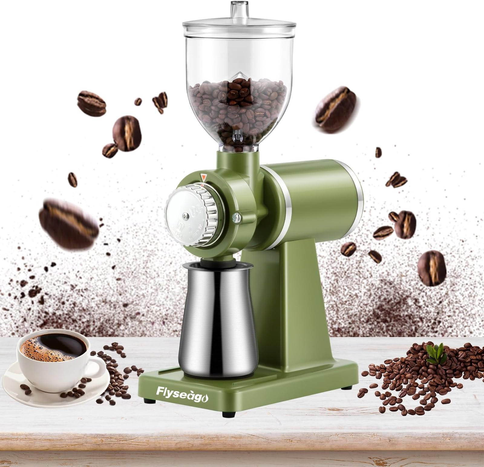Amazon.com: 110V Electric Coffee Grinder - Coffee Grinder Electric Flat ...