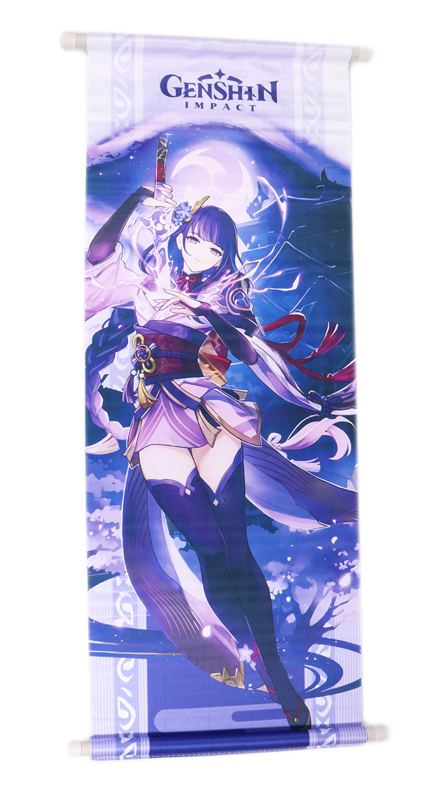 Raiden Shogun Genshin Impact Anime Poster Wall Scroll Home Decor T