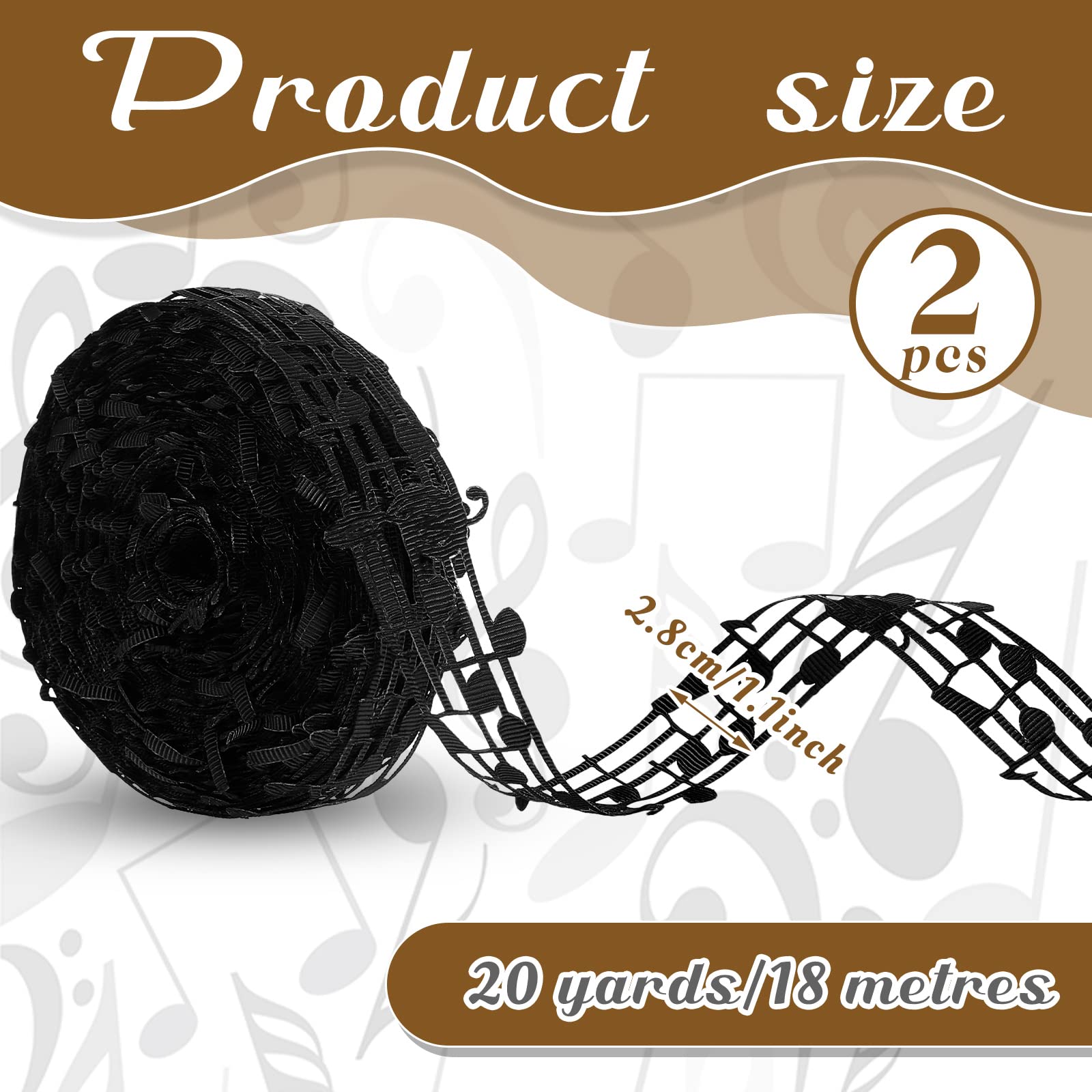 Snapklik.com : Shappy 20 Yards 28 Mm Hollow Music Note Ribbon Cut Out ...