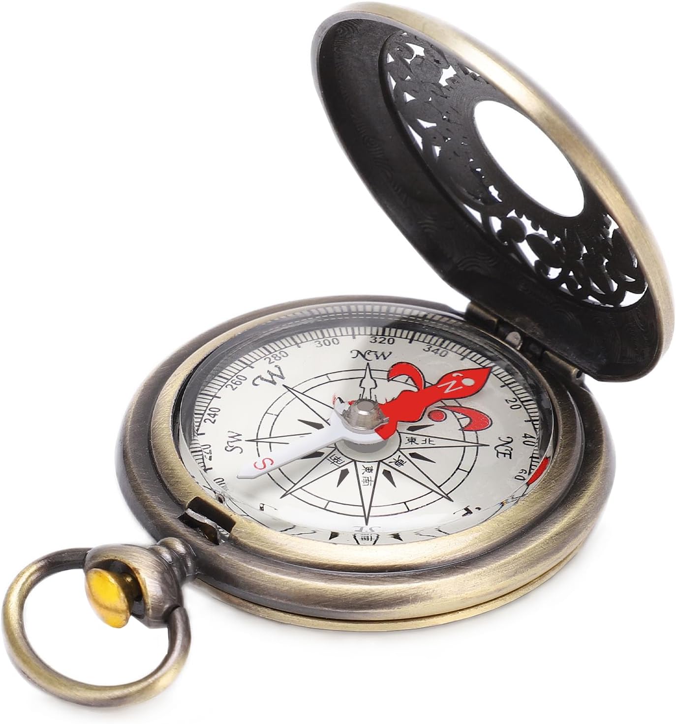 Compass, Compass Hiking Survival Compass,Shockproof Waterproof Brass ...