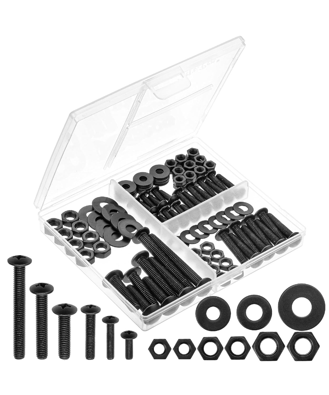 Mr. Pen- Bolts, Nuts, and Washer Assortment Kit, 113 Pcs, Black, Bolt ...