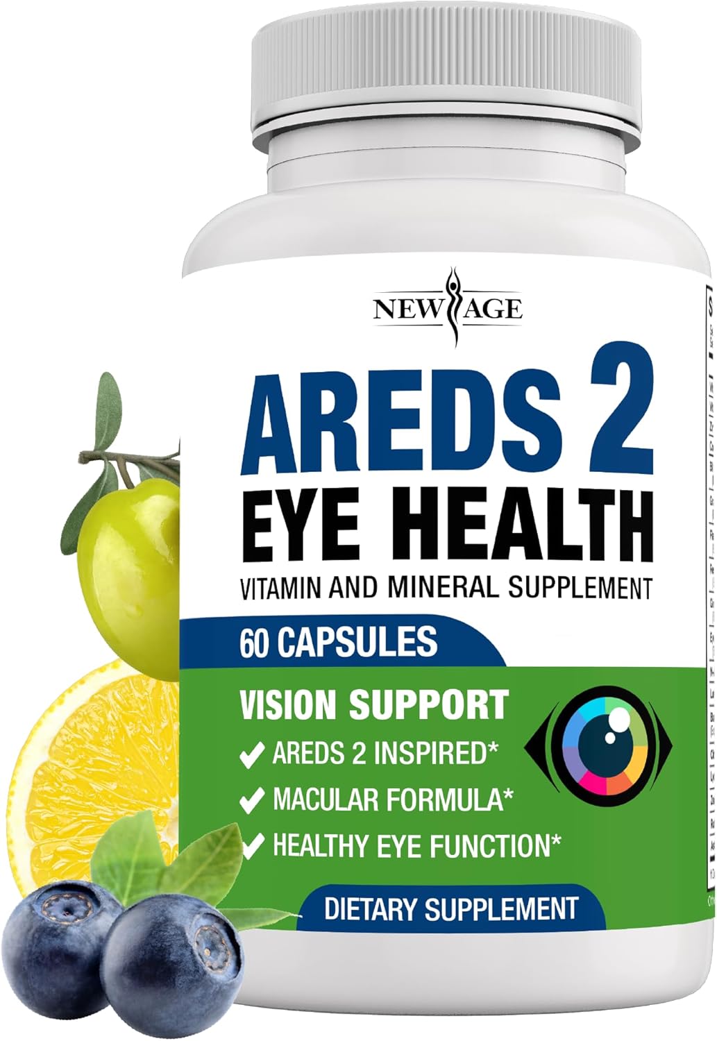 Amazon.com: NEW AGE AREDS 2 Eye Vitamins - Lutein, Zeaxanthin, Bilberry ...
