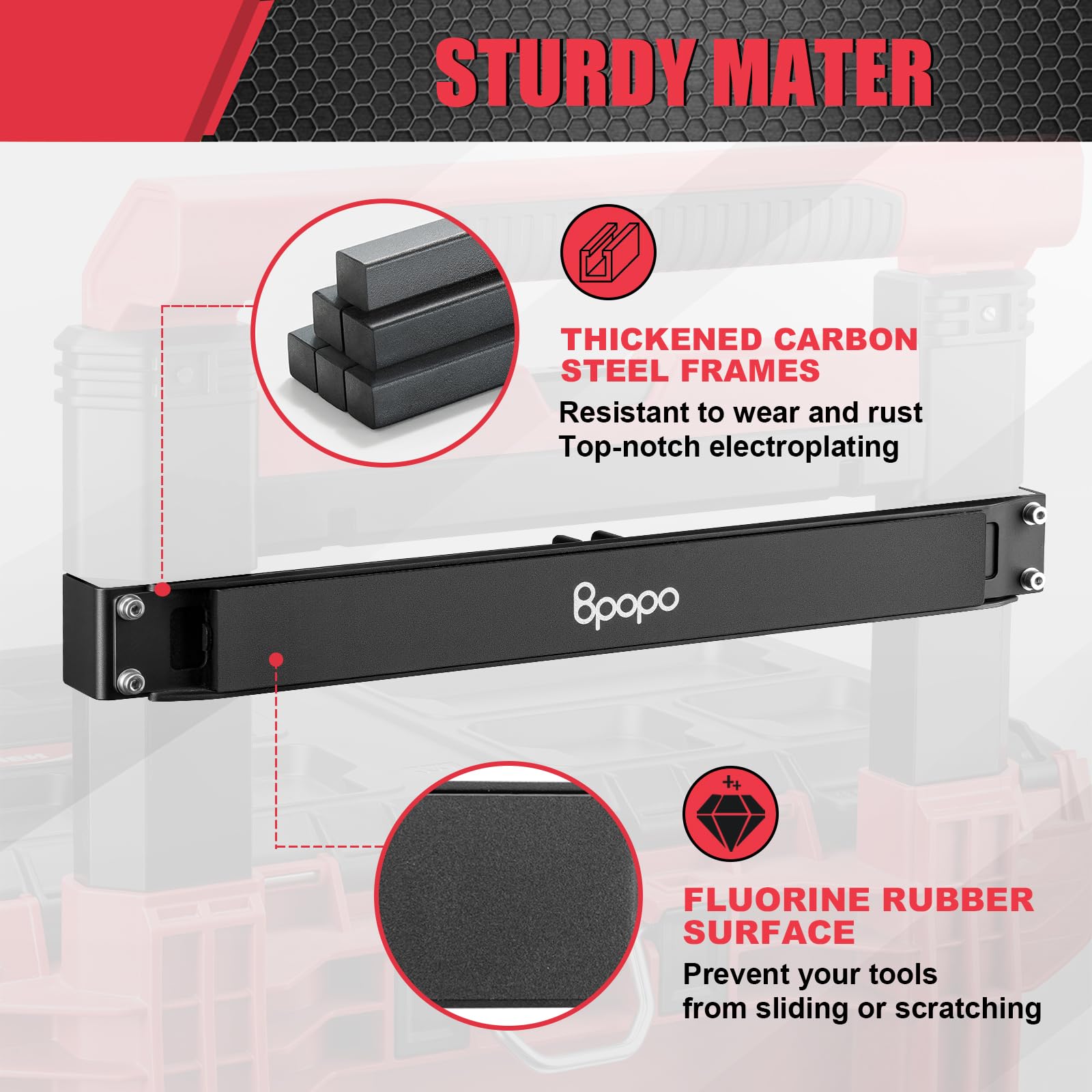 Snapklik.com : Magnetic Bar Mount Fit For Milwaukee Packout Rolling Toolbox