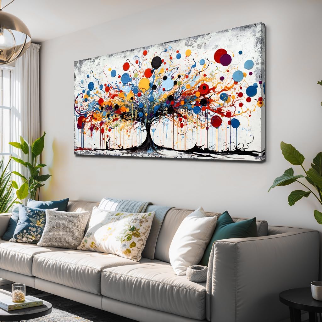 Wall Art Tree of Life Abstract Colorful Tree Canvas Prints Poster for ...